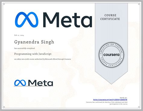 Completed Programming With Javascript Course By Coursera Gyanendra