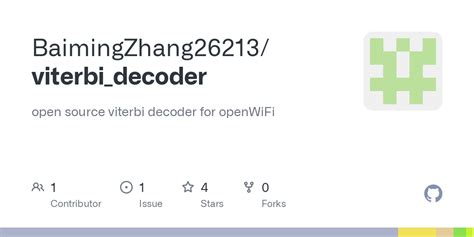 Github Baimingzhang Viterbi Decoder Open Source Viterbi Decoder