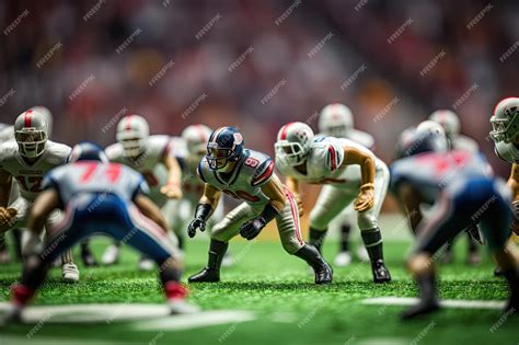 Premium Ai Image Blurry Players In Background Of American Football Game