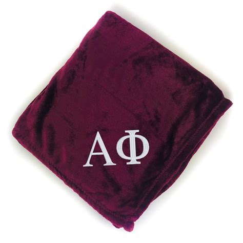Alpha Phi Plush Throw Blanket Burgundy White Etsy