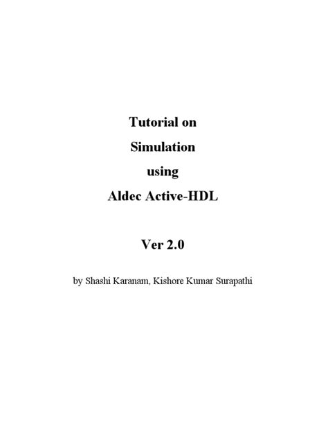 Aldec Active Hdl Simulation Pdf Compiler Vhdl
