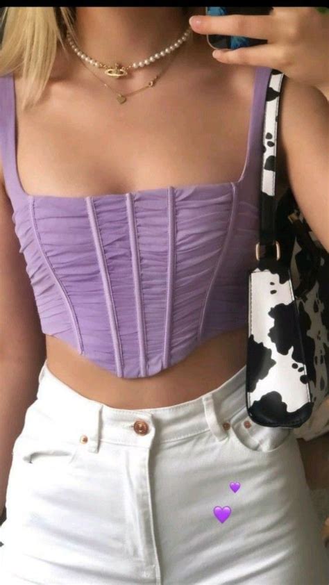 Lila Purple Top Outfit Outfits Corset Outfit