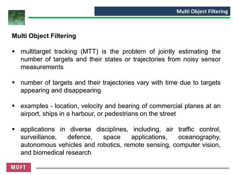 multi object filtering multi target tracking pdf