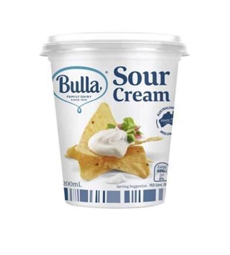 Bulla Sour Cream 200ml Village Fruits Mt Eliza