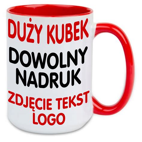 Duży kubek z nadrukiem zdjęcie 440 ml do herbaty do kawy na prezent