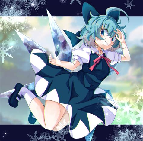 Safebooru 1girl Ahoge Black Footwear Blue Dress Blue Eyes Blue Hair
