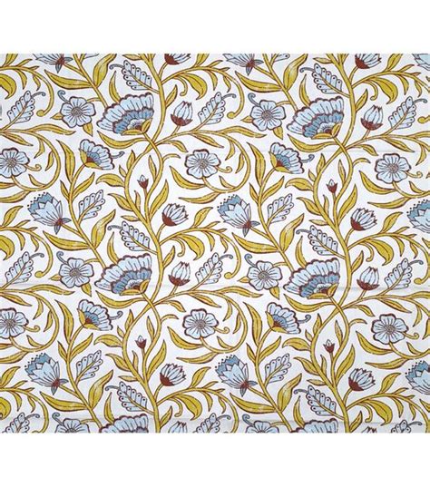 Tan Flowers Cotton Canvas Fabric Joann