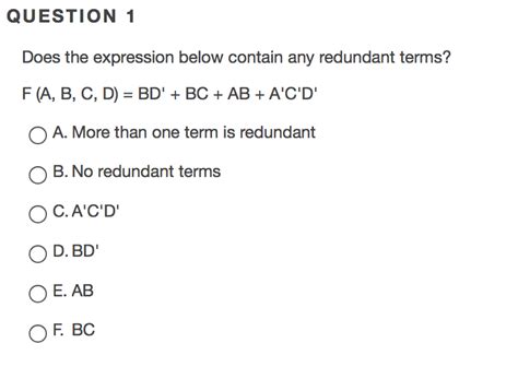 Solved Question 1 Does The Expression Below Contain Any