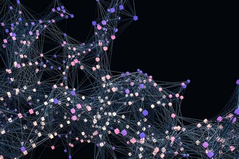 Premium Photo Glowing Nodes With Variational Lines 3d Rendering