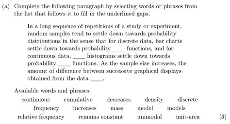 Solved A Complete The Following Paragraph By Selecting Chegg