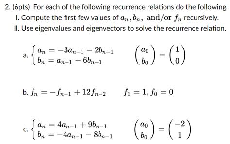 Solved 2 6pts For Each Of The Following Recurrence