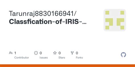 GitHub Tarunraj8830166941 Classfication Of IRIS Dataset Using Machine