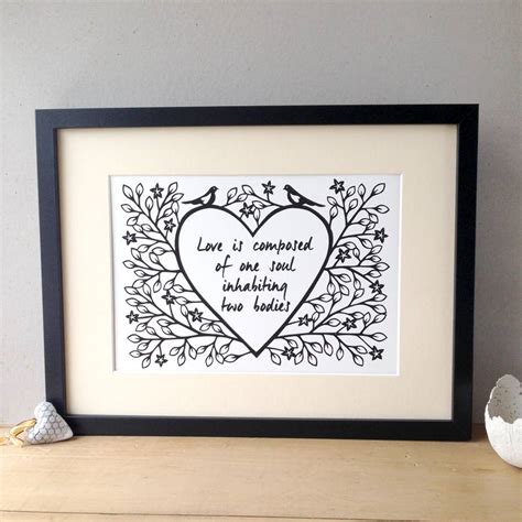 Personalised Romantic Quote Love Heart Print By Louise Mclaren