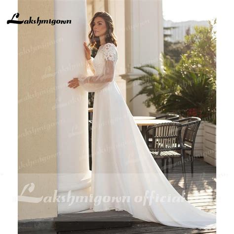 Long Sleeve Lace Beach Wedding Dresses Roycebridal Official Store
