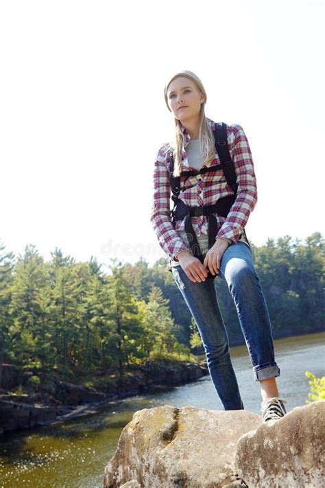Hiking Trekking And Explore With Woman In Nature For Wildlife Biologist Field Research And