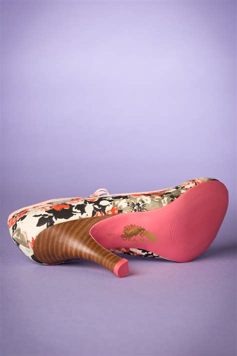 Ruby Shoo Willow Floral Laarsjes In Perzik Shop Bij Topvintage