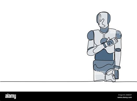 Single Continuous Line Drawing Robot Standing With Keeping Hands On
