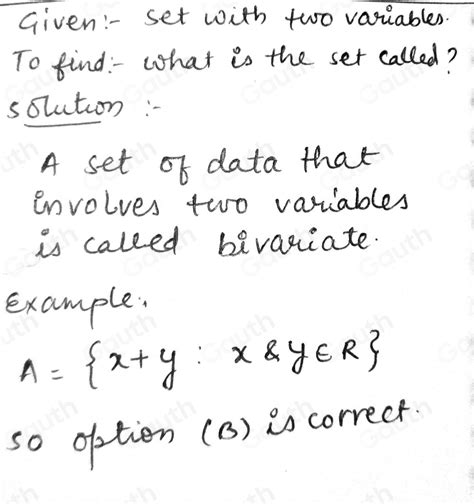 Solved 5 What Do You Call A Set Of Data That Involves 2 Variables A Univariate B Bivariate