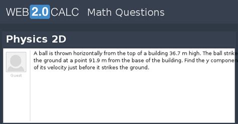View Question Physics 2d