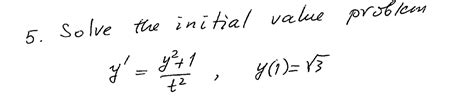 Solved Solve The Initial Value Problem Y T Y Y Chegg