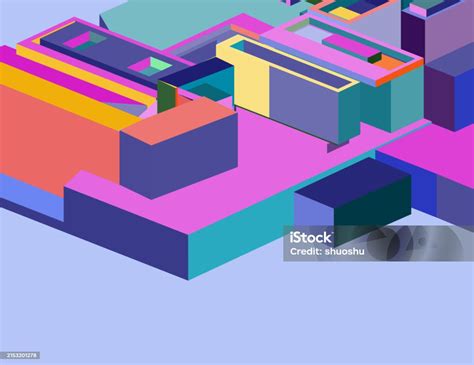 Abstract Colorful Geometric 3d Architecture Structure Illustration Background For Design Stock