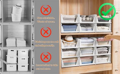Homidec Wardrobe Storage Organiser 4 Pack Folding Stackable Storage