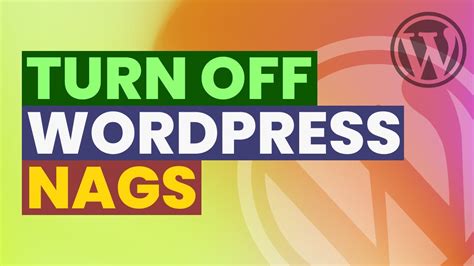 Turn Off All Wordpress Notices Including Or Excluding Plugin And Theme Update Notifications Youtube