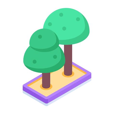 Premium Vector Garden Trees Isometric Icons