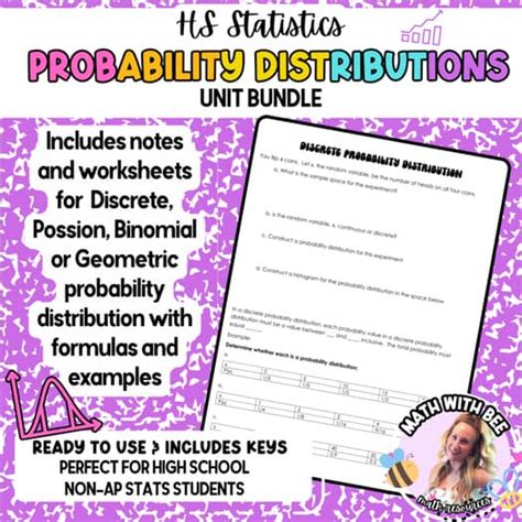 Discrete Probability Binomial Geometric Poisson Statistics Unit Bundle