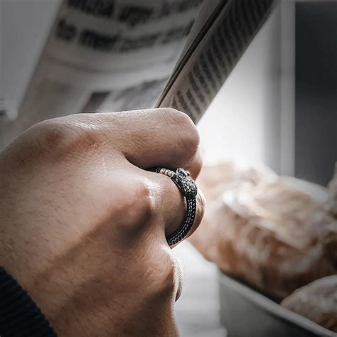 Unleash Your Silver Ouroboros Ring With Gemstone Eyes Coppertist Wu