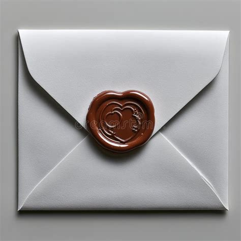 Elegant Envelope With Heart Shaped Wax Seal Displaying Love And Romance