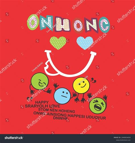 onh onc happy typography graphic design stock vector royalty free