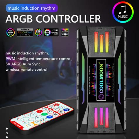 Controlador Argb Controlador Argb Coolmoon Argb Controller 4 Pin Pwm 5v