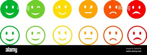 Emoticons Icons Set Emoji Faces Collection Emojis Flat Style Happy