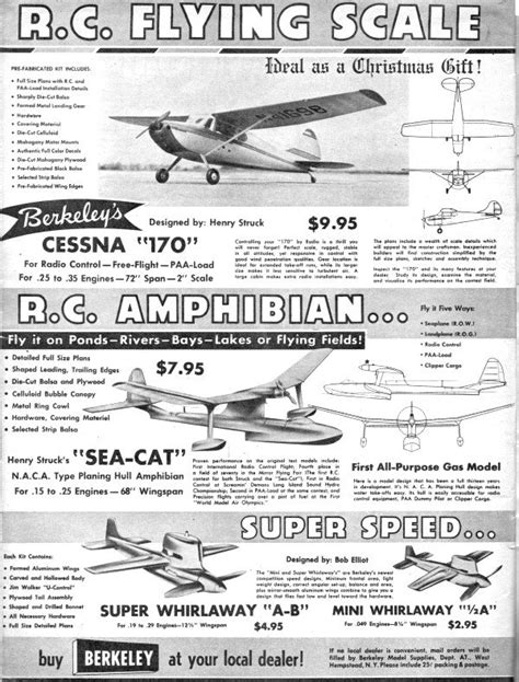 Berkeley Models Advertisement From December 1954 Air Trails Airplanes
