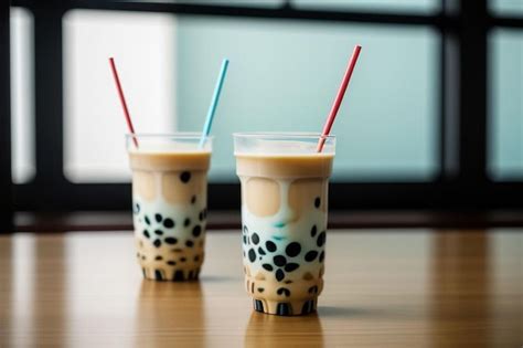 Premium Photo Variety Of Milk Bubble Tea In Tall Glasses