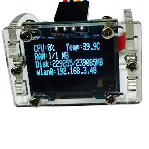 ในสต็อก Raspberry Pi 4b 096 Oled I2c การสื่อสาร 4 พินหน้าจอ Lcd Ule จอ
