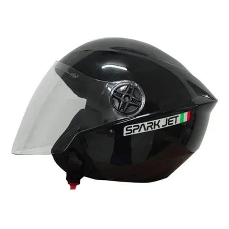 Capacete Ebf Spark Jet Solid Preto Sbs Motos