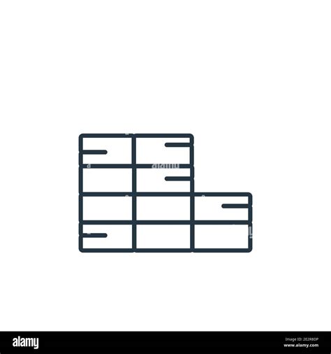 Constructing A Brick Wall Outline Vector Icon Thin Line Black