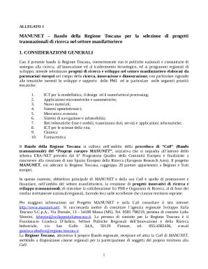 Progetto Europeo MANUNET III Call Transnazionale E Doc Template