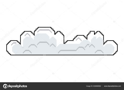 Cloud Pixel Art Style Icon Stock Vector Image By ©jemastock 604668962