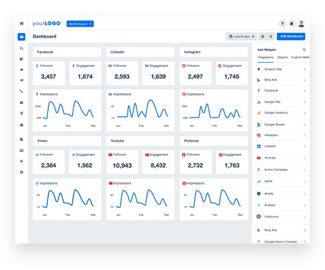 Free Social Media Dashboard Template Printables