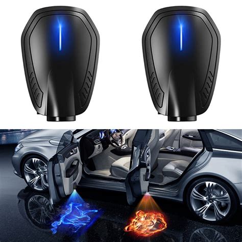 충전식 자동차 도어 Led 웰컴 레이저 프로젝터 2 개 고스트 섀도우 나이트 로고 라이트 예의 램프 키트 기아용 자동차 액세서리 Aliexpress