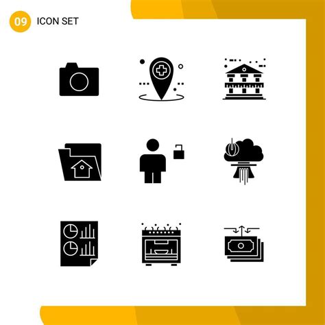 9 Universal Solid Glyphs Set For Web And Mobile Applications Human Avatar Architecture Service