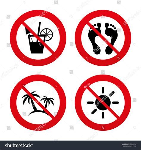 No Ban Stop Signs Beach Holidays Stock Vector Royalty Free
