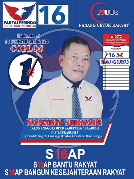 Profil Nanang Suryadi Caleg Perindo Untuk Dprd Kabupaten Sukabumi 2024