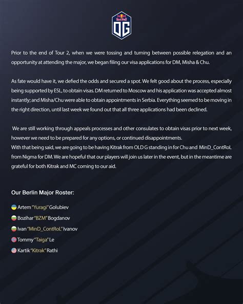Og Esports Brings A Different Roster To The Dota 2 Berlin Major