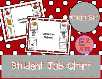 Classroom Helpers Job Chart By Eaton S Emporium TPT