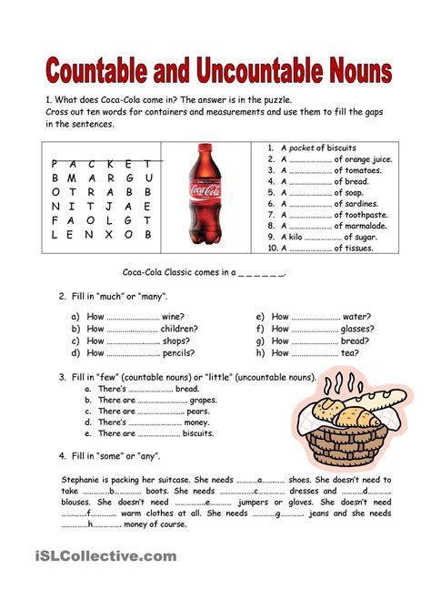 Countable And Uncountable Nouns Contables E Incontables Gram Tica