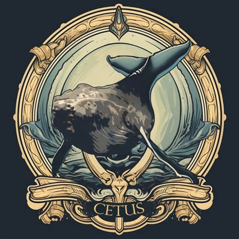 Cetus Pisces Aries Cusp Zodiac Heraldic Crest Sticker For Sale By